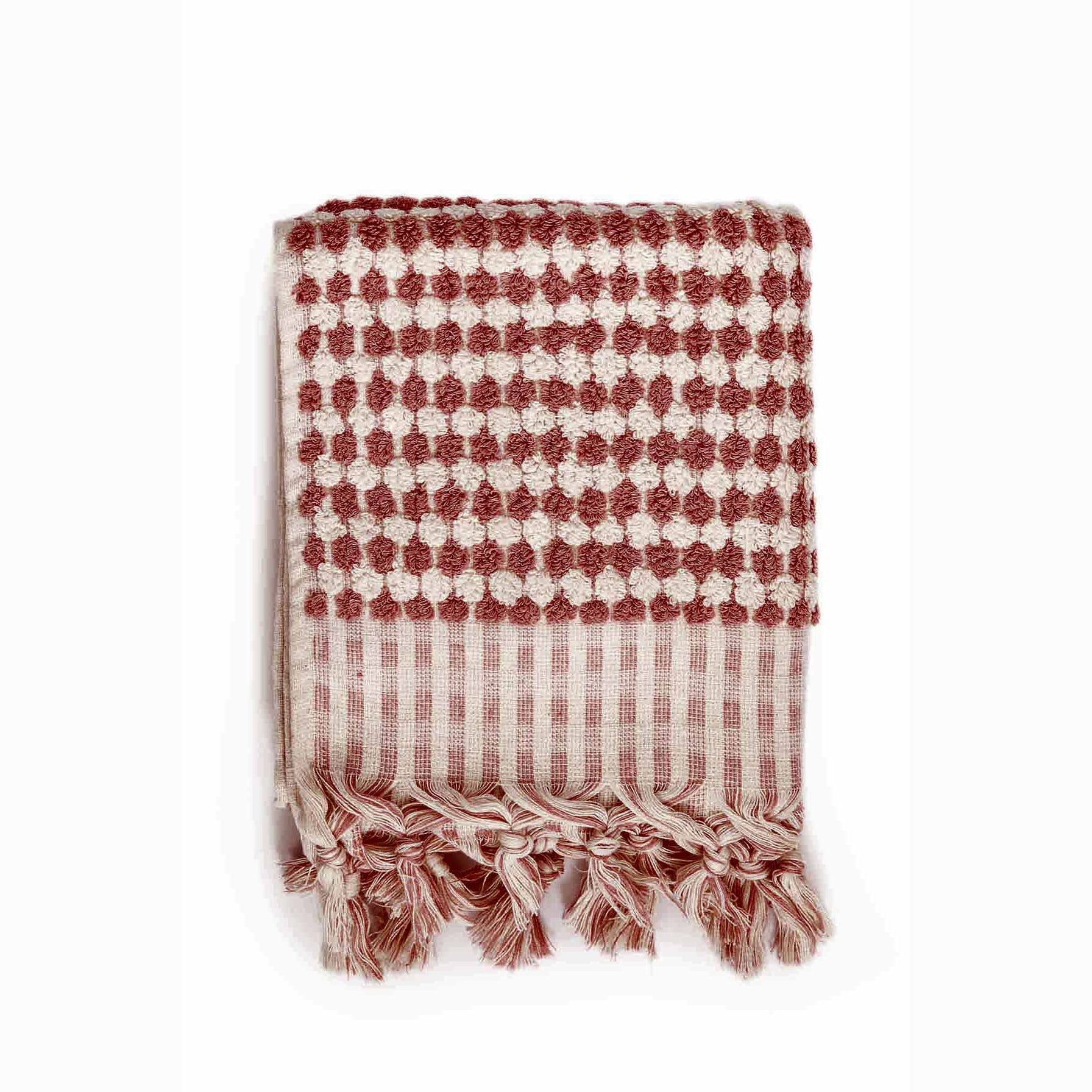 Pompom Turkish Cotton Hand Towel - Rust– Miss April Towels