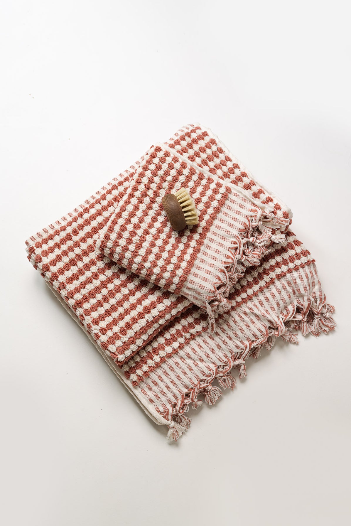 Pompom Turkish Cotton Hand Towel - Rust– Miss April Towels
